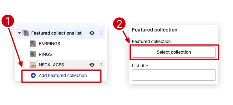 Featured Collection Tabs section